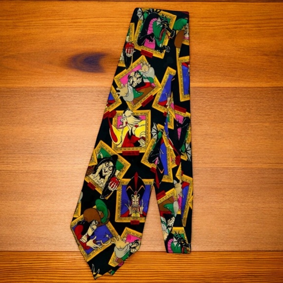 Disney | Other | Disney Silk Tie Mens Vintage Character Portraits Black ...